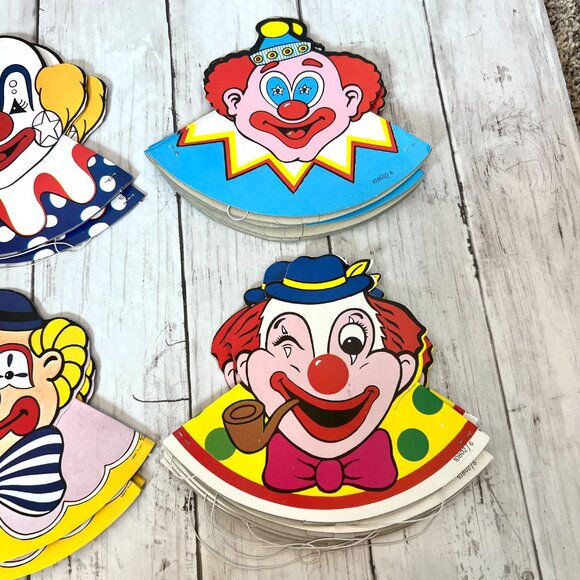 Party Supplies | Vintage Clown Paper Birthday Party Hats 6 Types And 22 ...